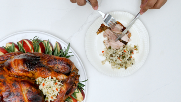 Pavo Dominicano [Video+Receta] Relleno de Moro de Guandules